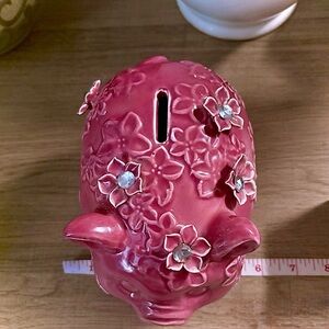 Threshold | Accents | Pink Ceramic Piggy Bank With Jeweled Flowers ...